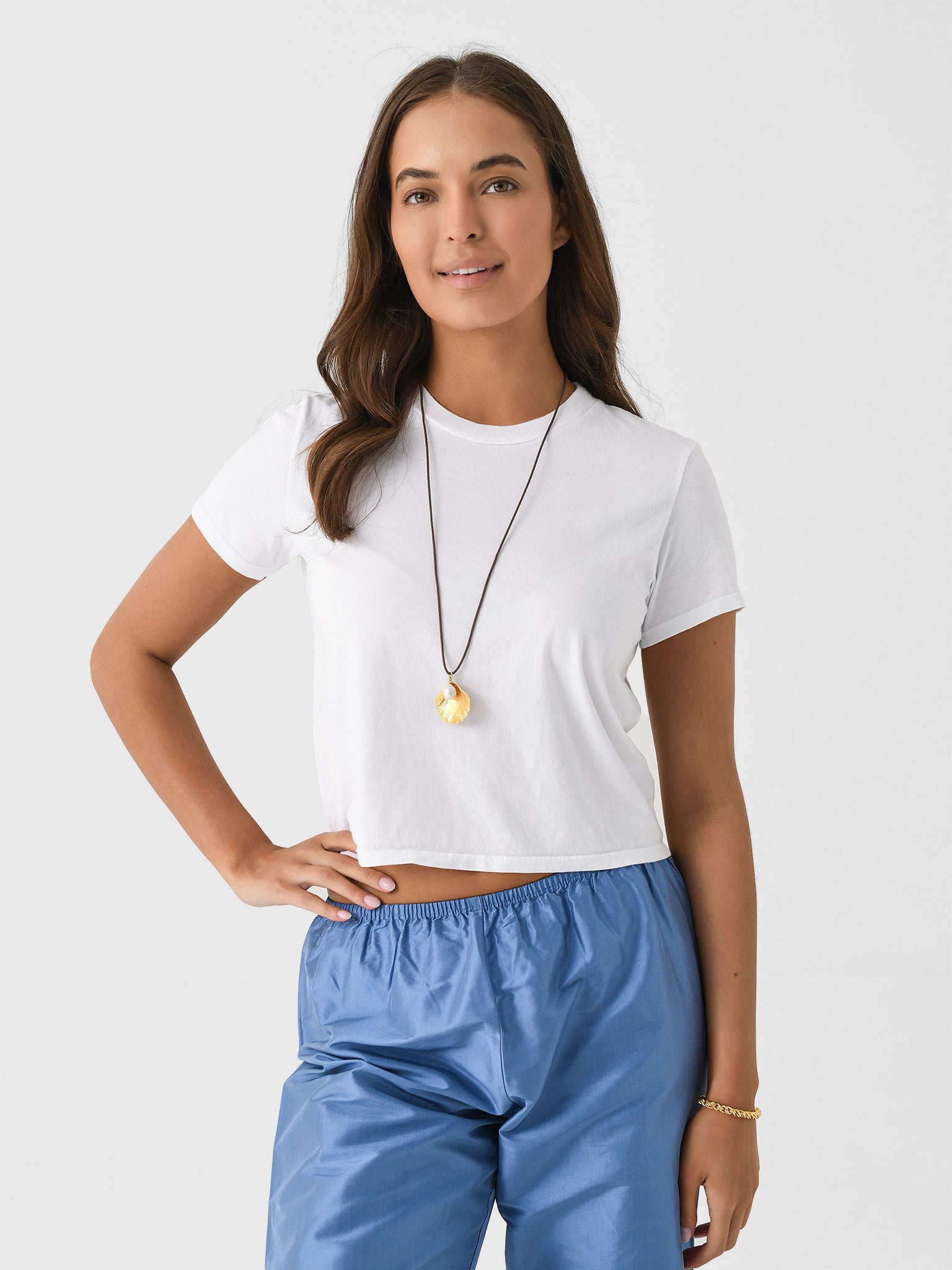 Perfect White Tee Women's Springsteen Baby Tee | $70.00 | Saint Bernard