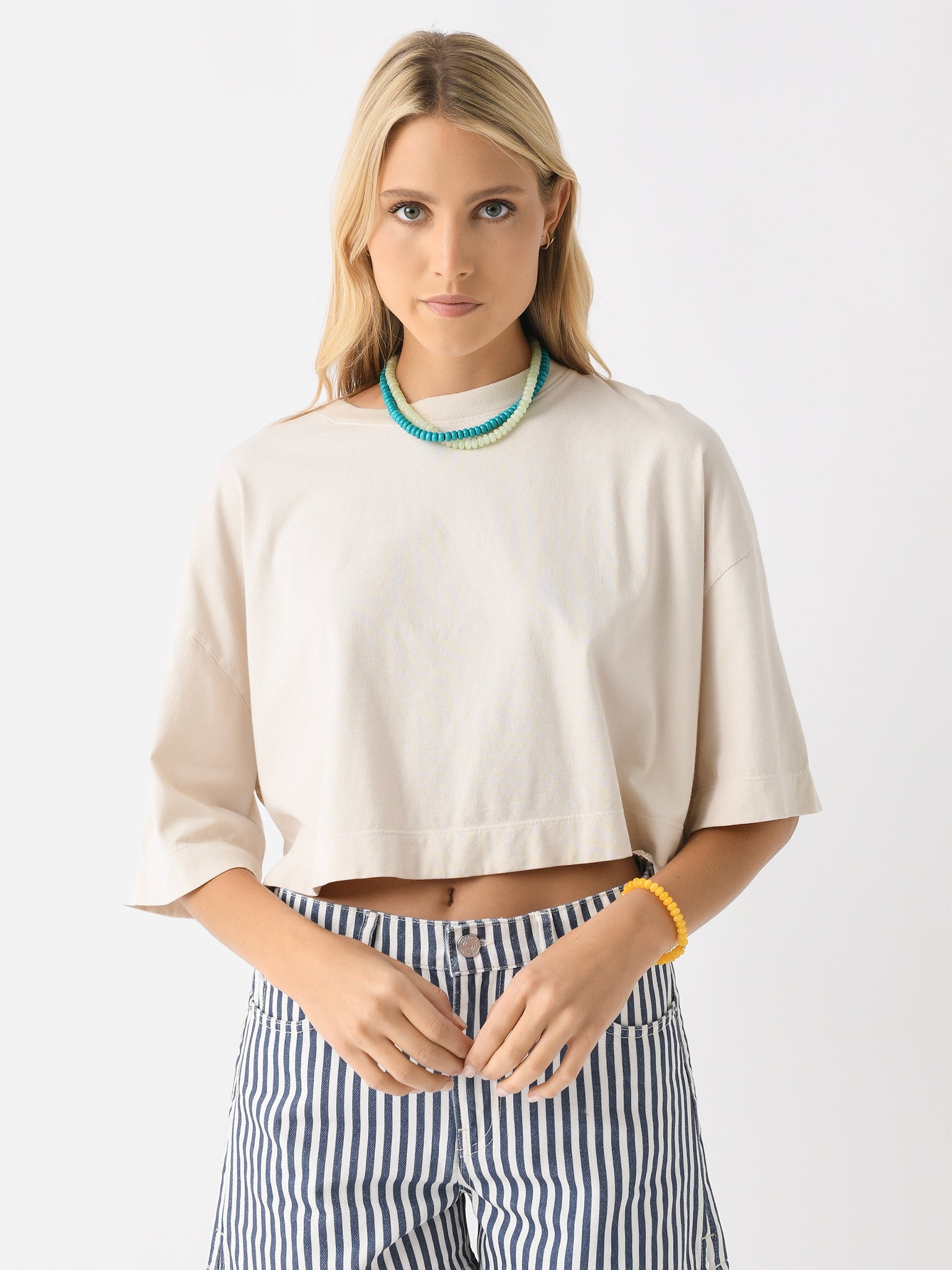 Perfect White Tee Women's Christy Cropped Boxy Tee – saintbernard.com