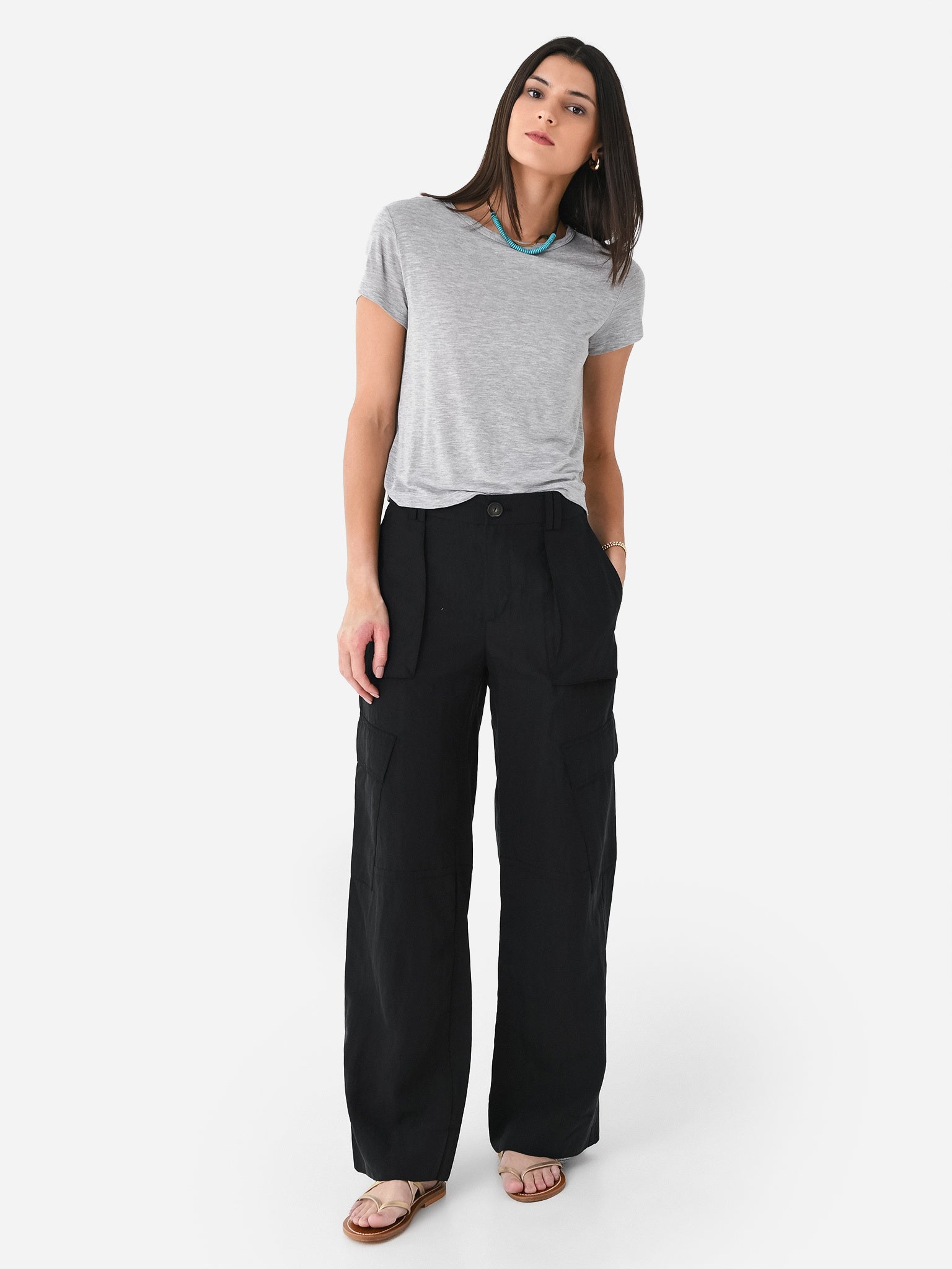 Vince Women's Mid Rise Fluid Cargo Trouser#N# #N# #N# - Saint Bernard