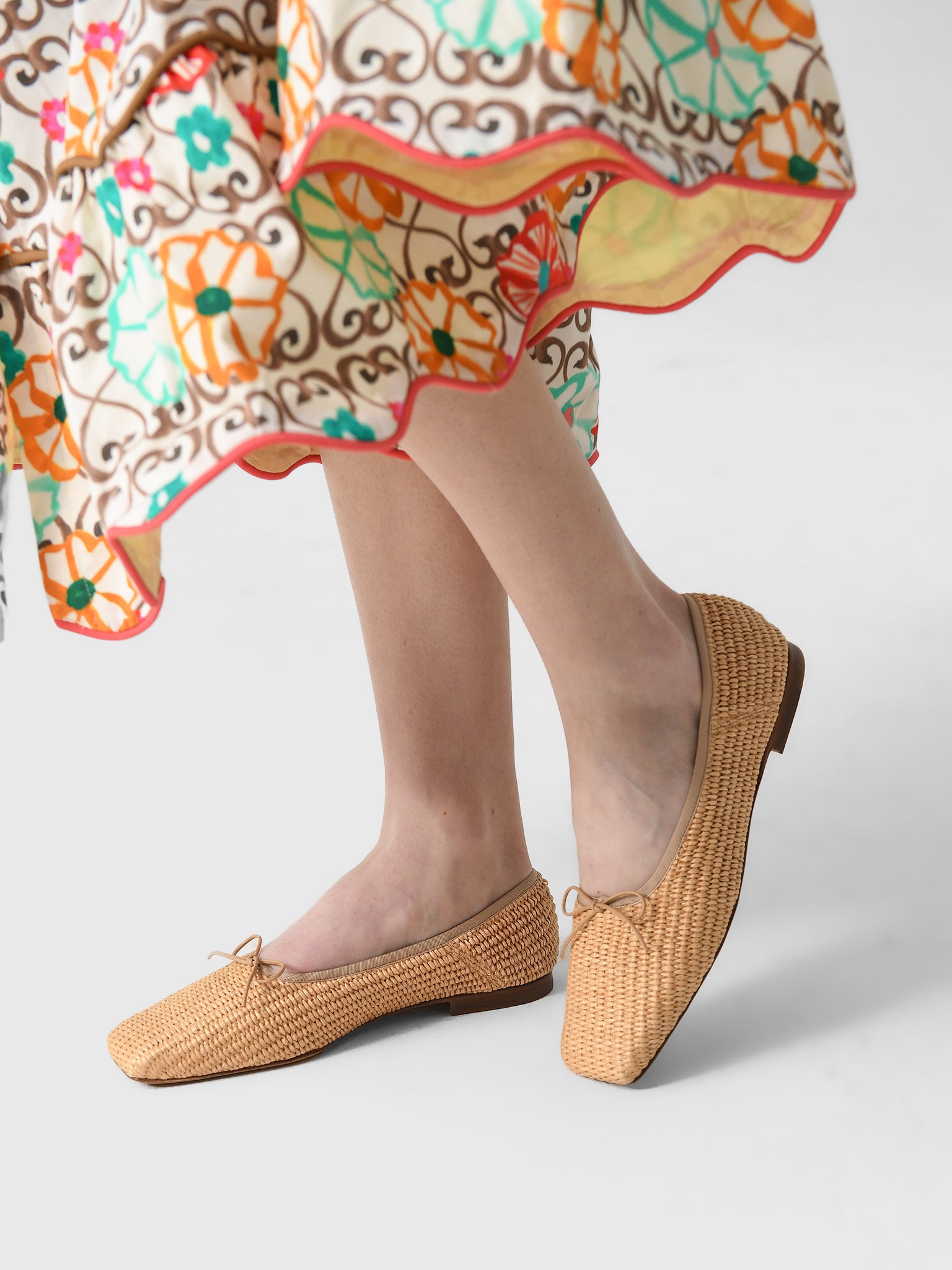 Mansur Gavriel Women's Square Toe Ballerina Flat | $395.00 | Saint Bernard