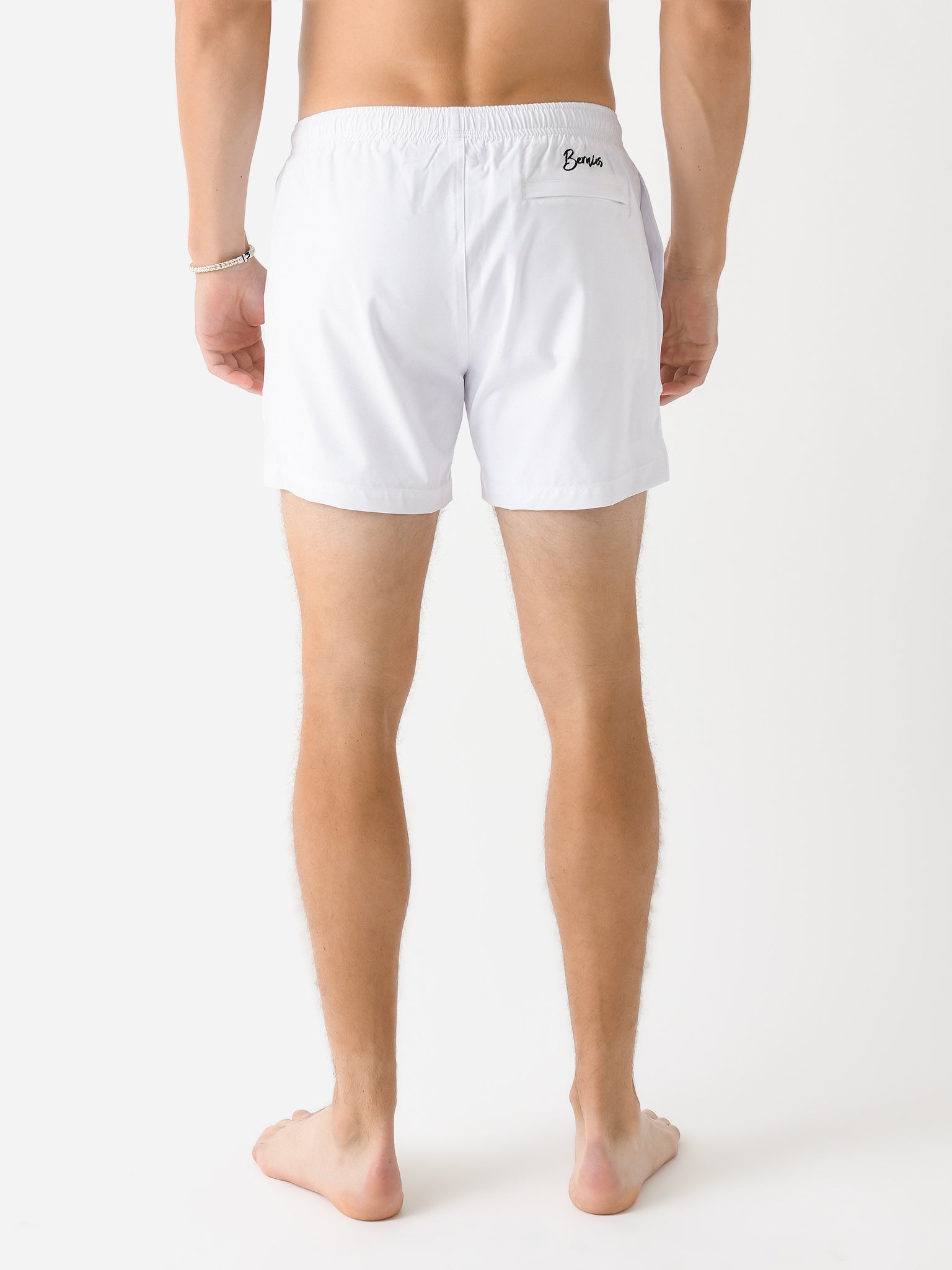 Bermies Men's White Swim Trunk | $60.00 | Saint Bernard
