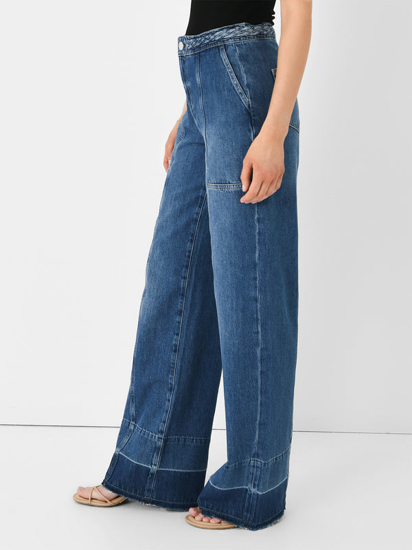 Frame Women's Braided Waistband Wide Leg Jean – Saint Bernard