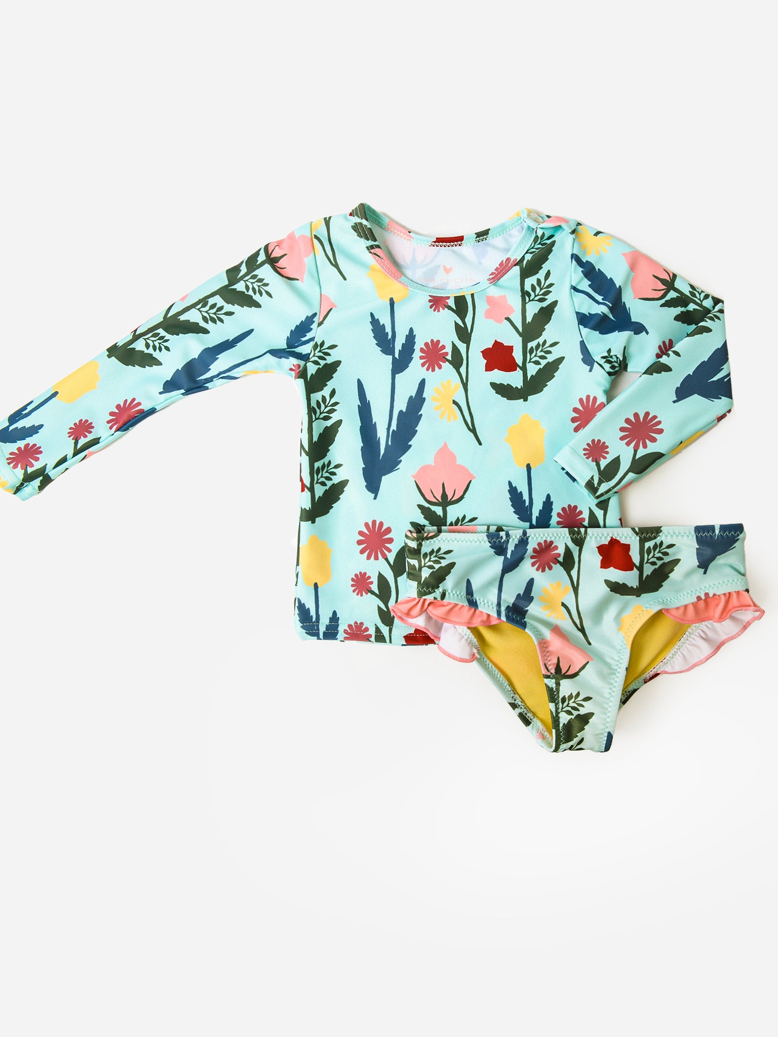 Pink Chicken Baby Girls' Rash Guard Set | $64.00 | Saint Bernard