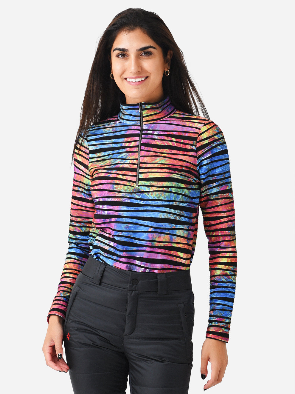 Sno Skins Women's Zip Neck Base Layer Top | $120.00 | Saint Bernard