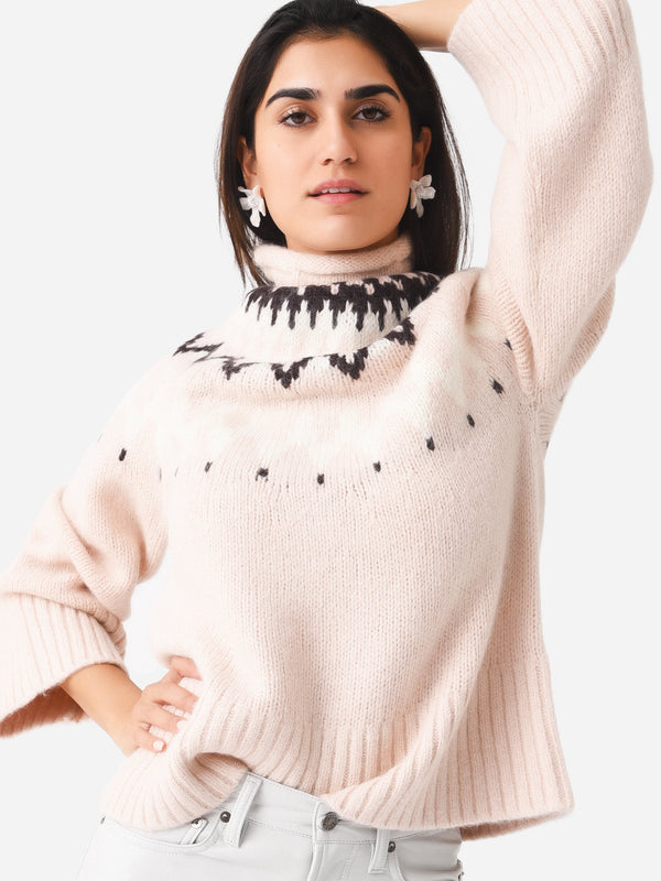 ALC Women's Ruby Fair Isle Turtleneck Sweater - Saint Bernard