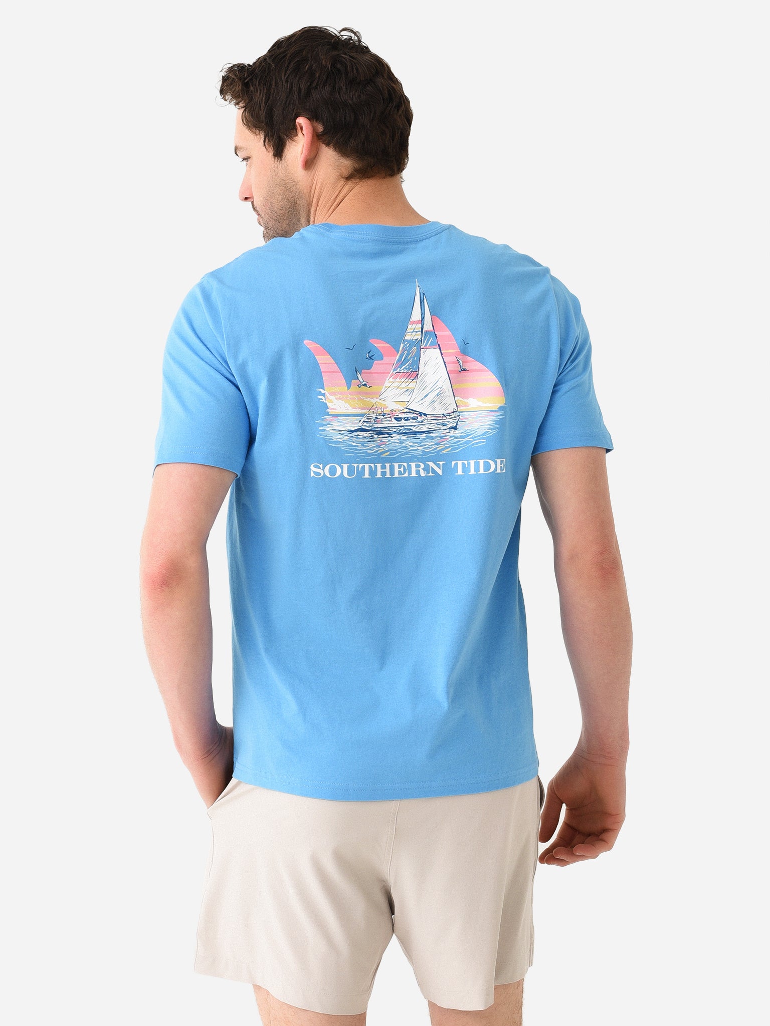 Southern Tide Men's Sunset Sailor T-Shirt - Saint Bernard