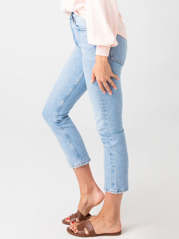 Agolde Women's Riley High Rise Straight Crop in Dimension - Saint Bernard
