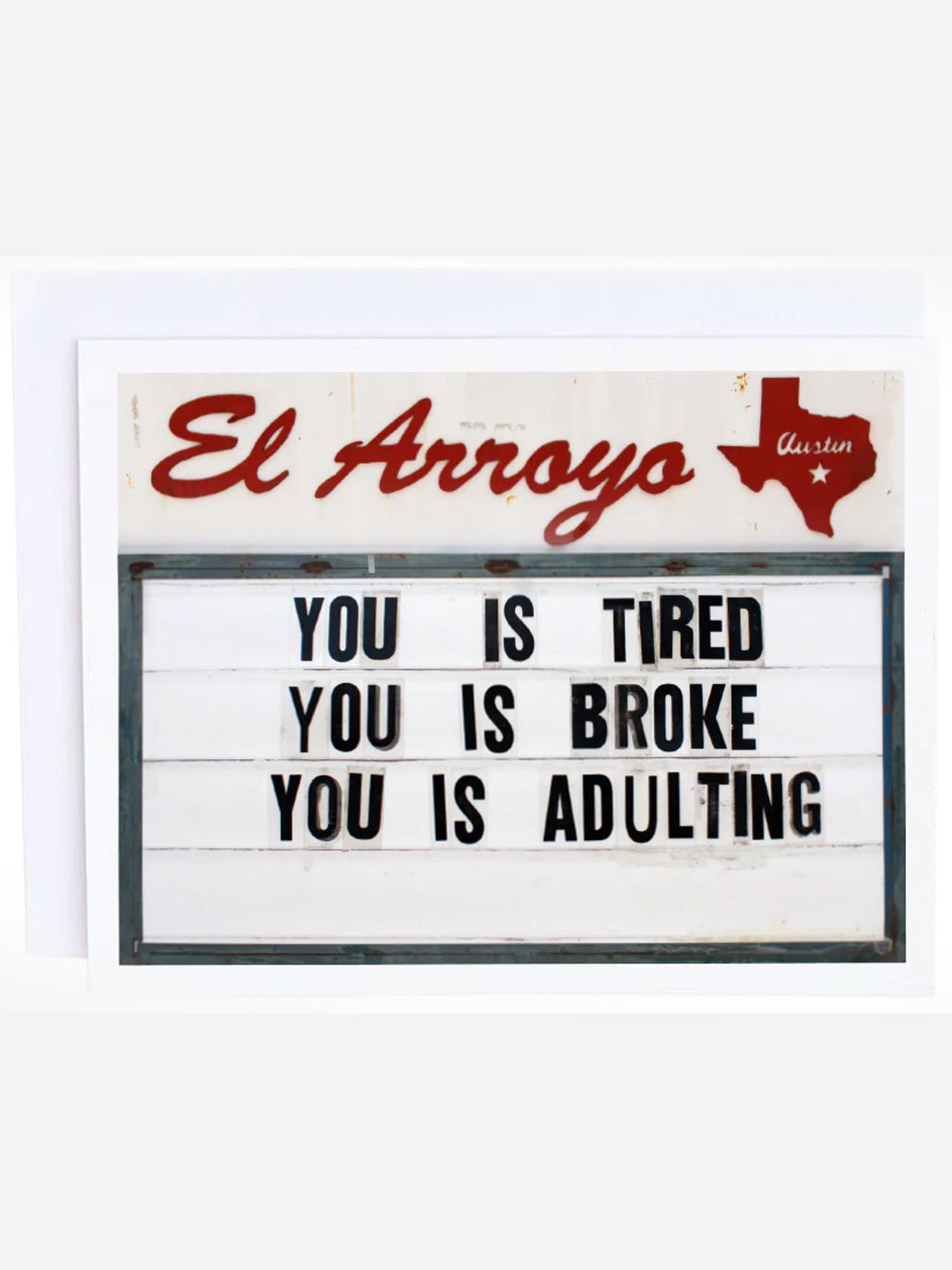 Cozumel Publishing Company El Arroyo Adulting Card | $5.50 | Saint Bernard