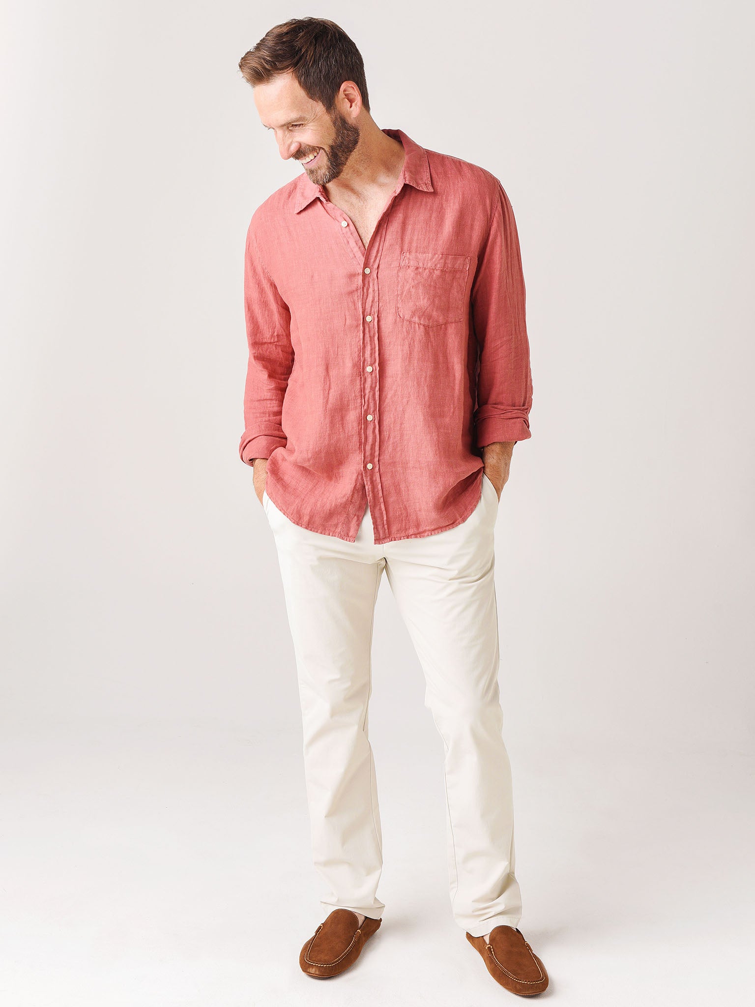 Velvet Men's Benton Linen Button-Up Shirt | $189.00 | Saint Bernard