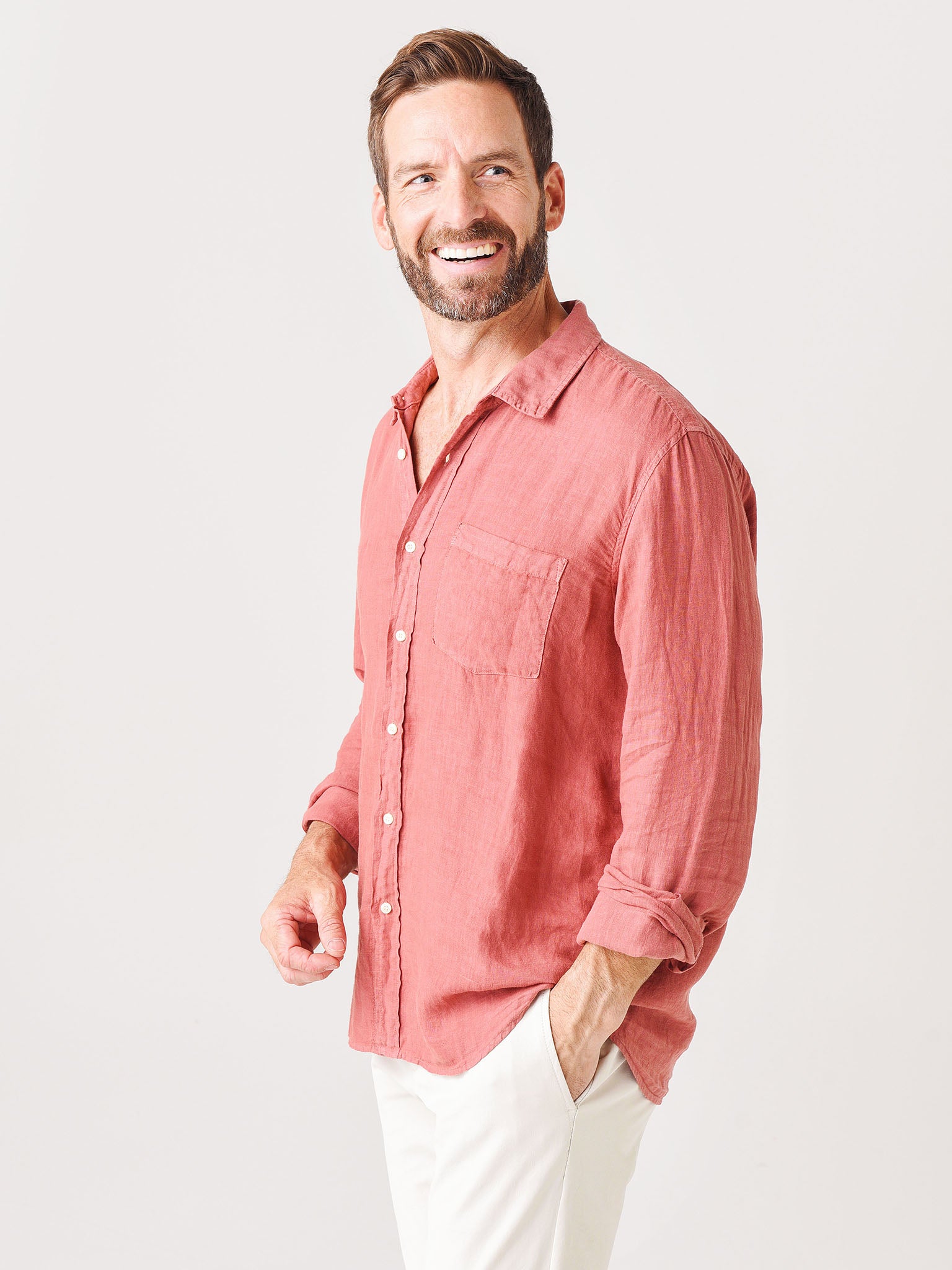 Velvet Men's Benton Linen Button-Up Shirt | $189.00 | Saint Bernard