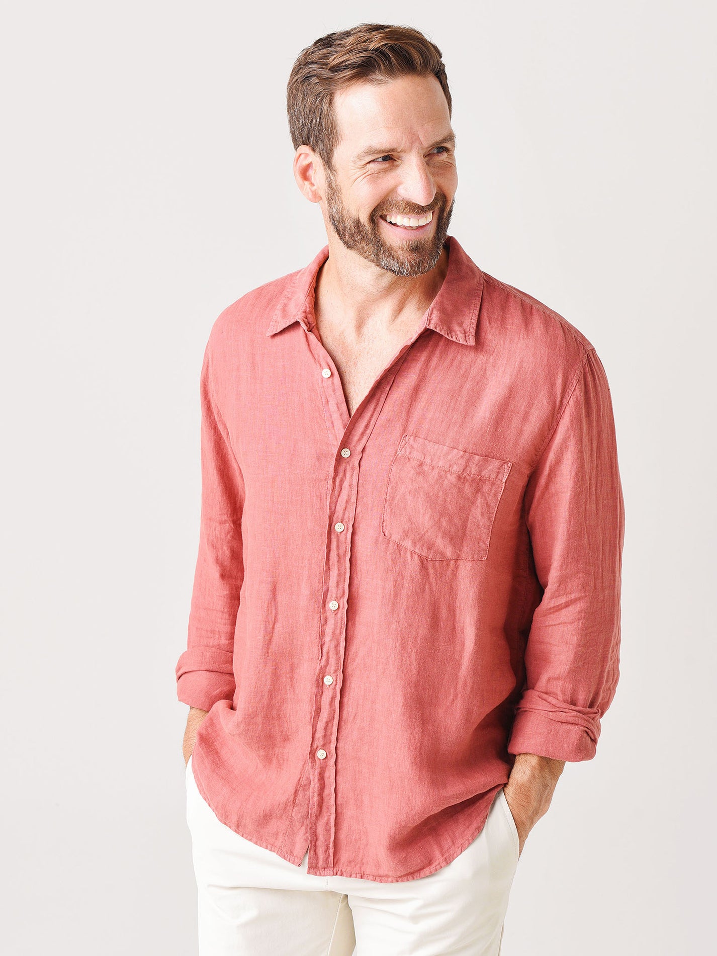 Velvet Men's Benton Linen Button-Up Shirt | $189.00 | Saint Bernard