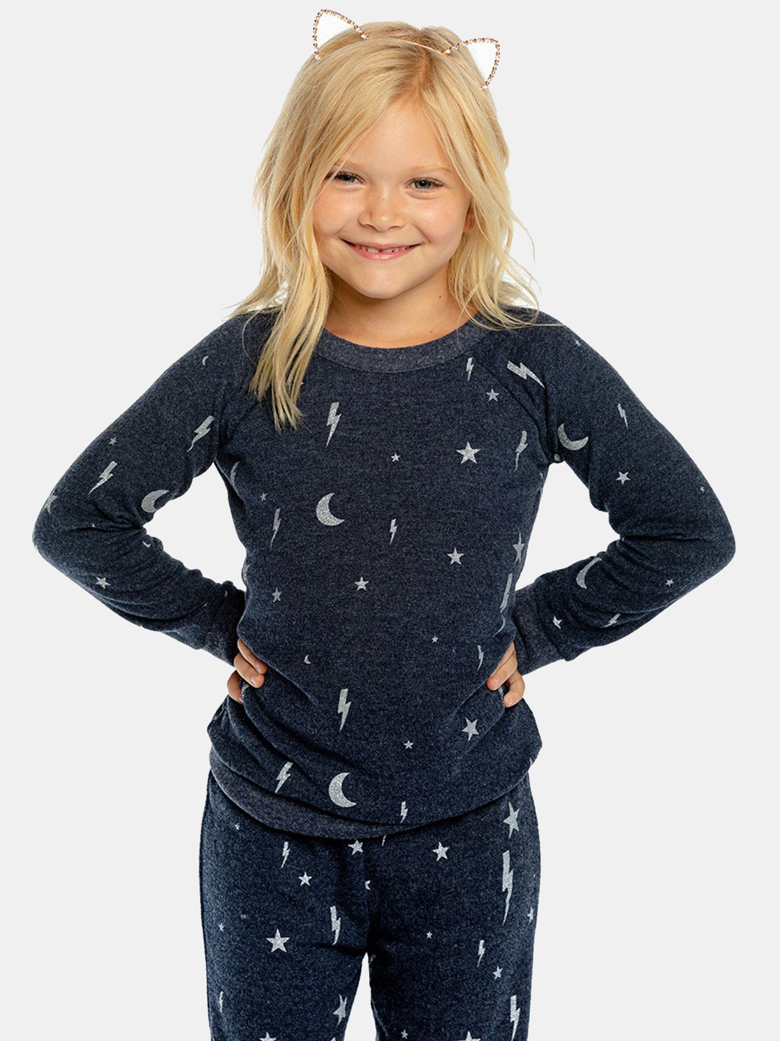 Chaser Girls' Glitter Stars and Bolts Sweatshirt | $44.00 | Saint Bernard