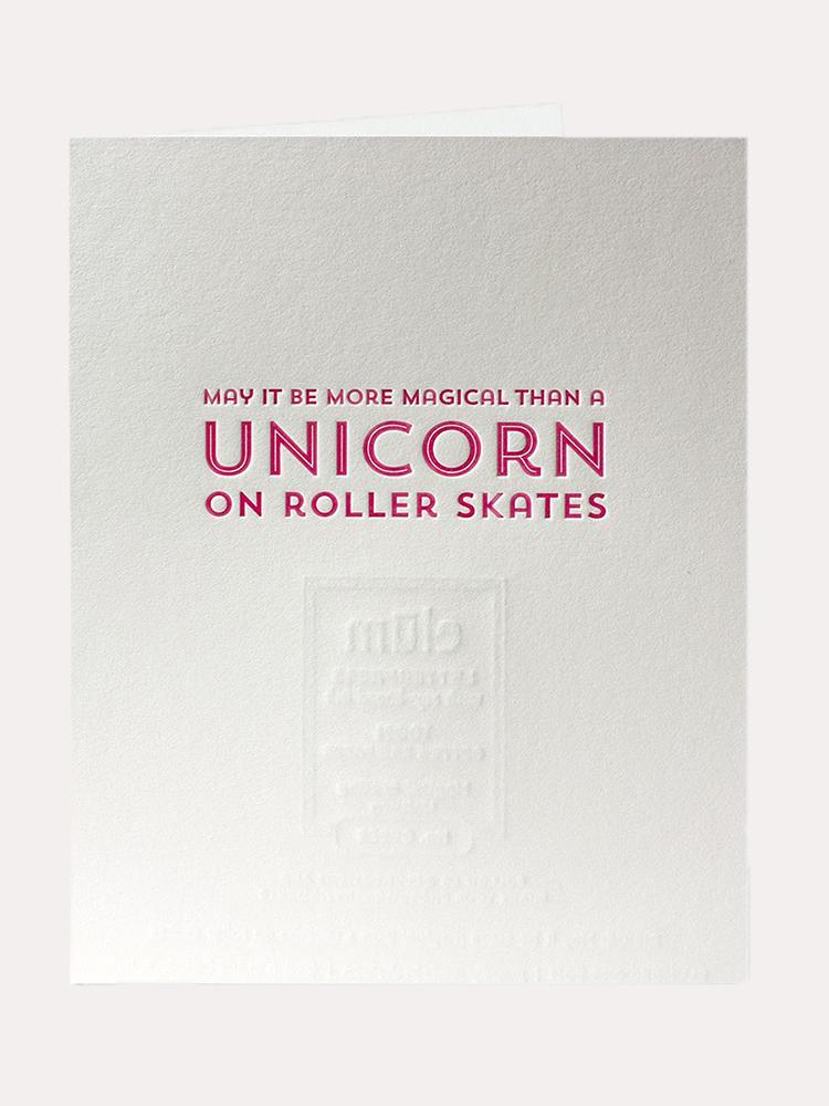 Elum Magical Skating Unicorn Birthday Greeting Card - Saint Bernard