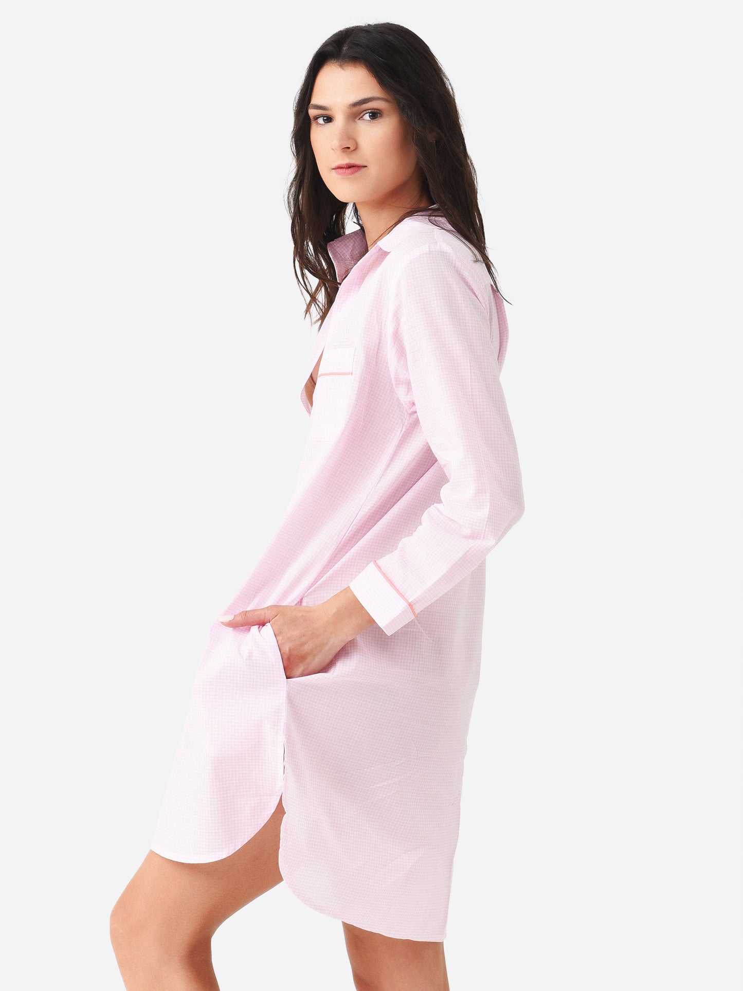 Lenora Women's Classic Gingham Nightshirt – saintbernard.com