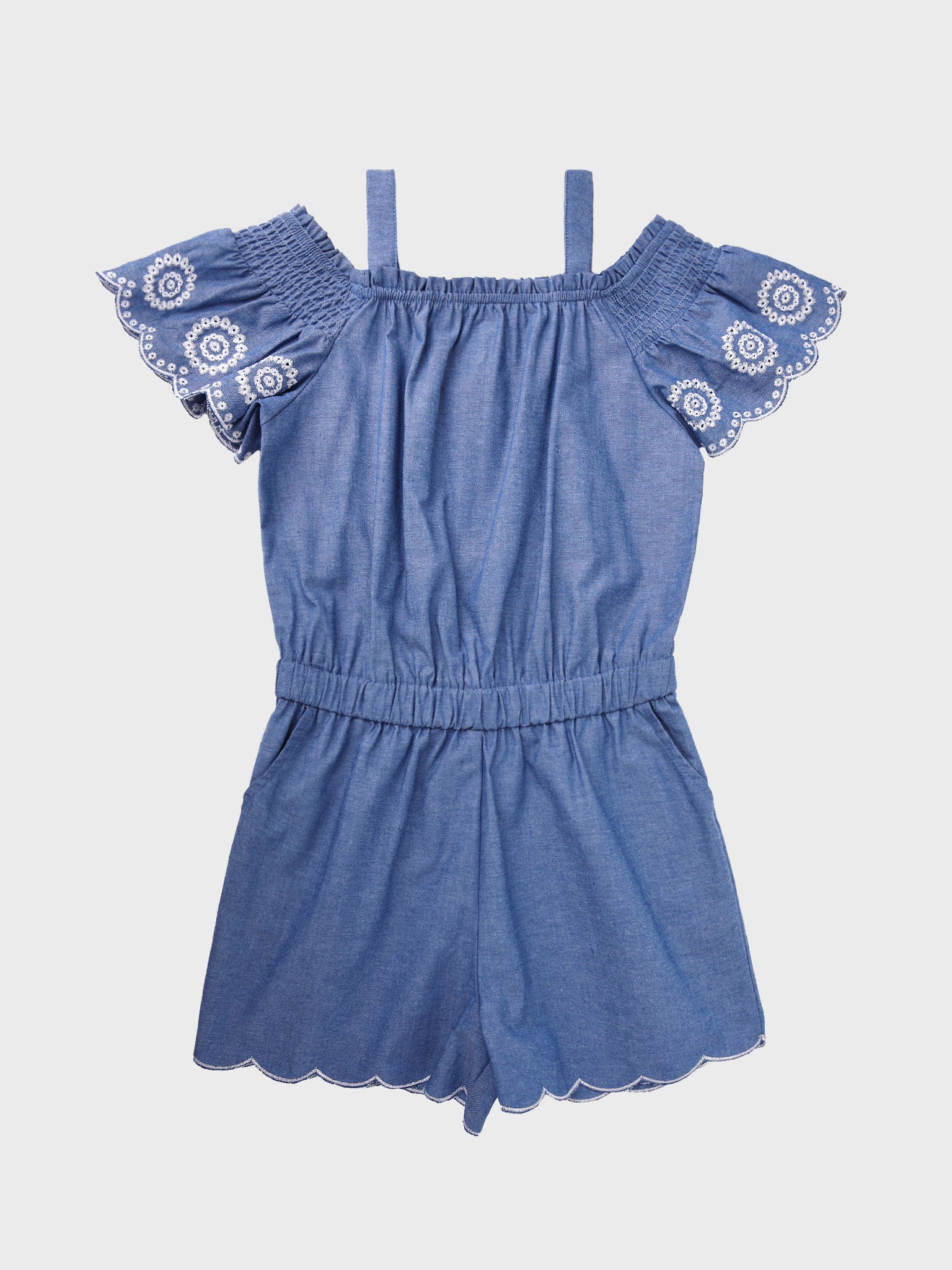 Design History Girls' Short-Sleeve Chambray Romper – Saint Bernard