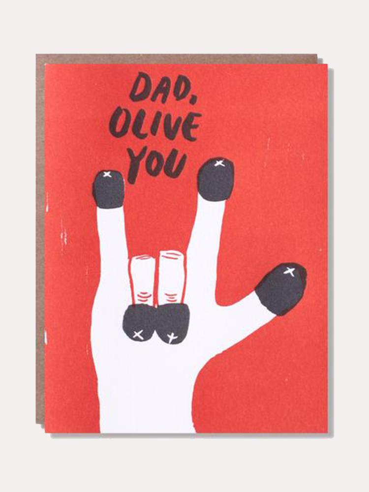 Egg Press Olive You Dad Greeting Card – Saint Bernard
