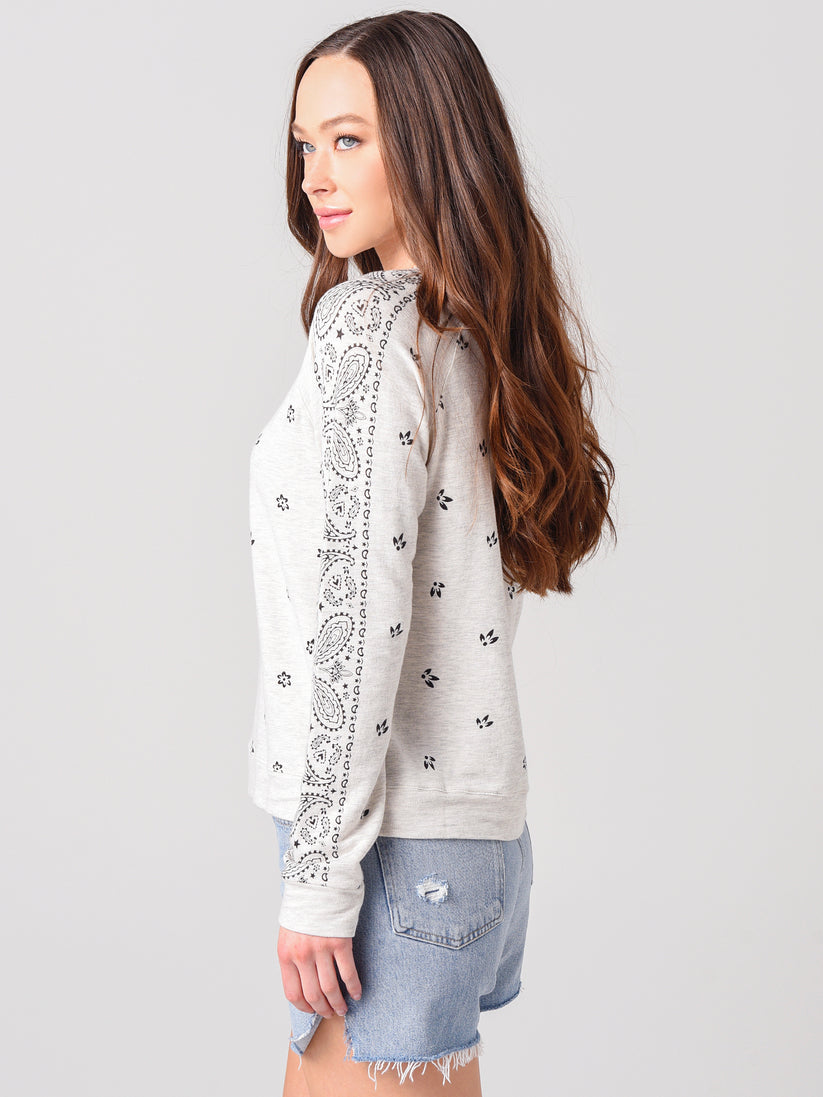 Monrow Slouchy Raglan With Bandana Print | $198.00 | Saint Bernard