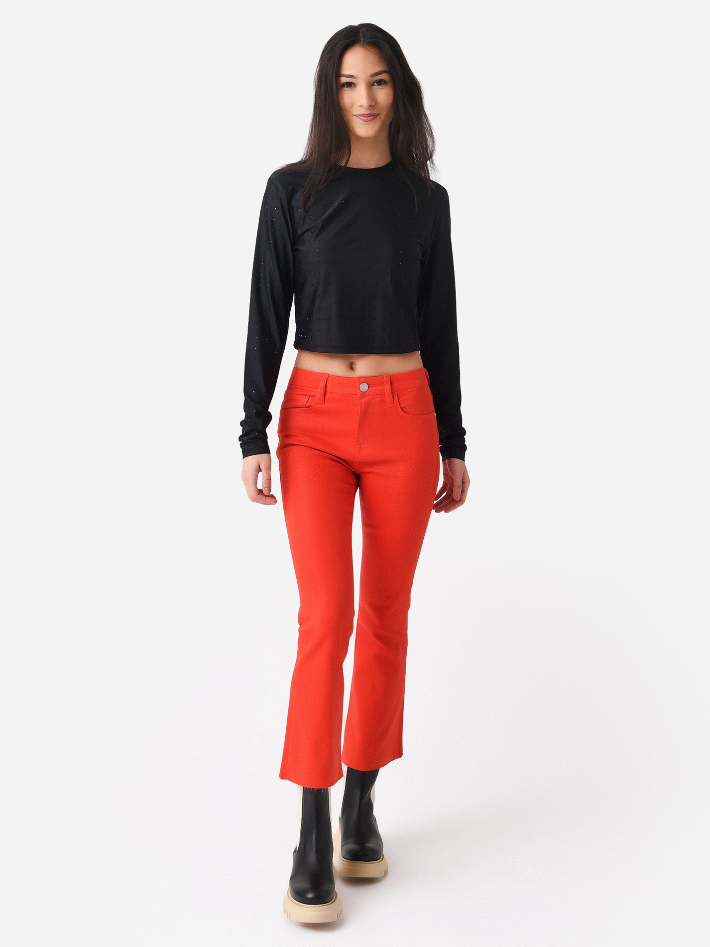 Frame Women's Le Crop Mini Boot Coated Jean | $255.00 | Saint Bernard