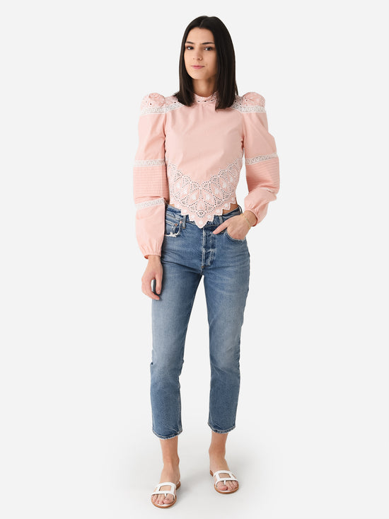 LoveShackFancy Women's Hito Handkerchief Top – saintbernard.com