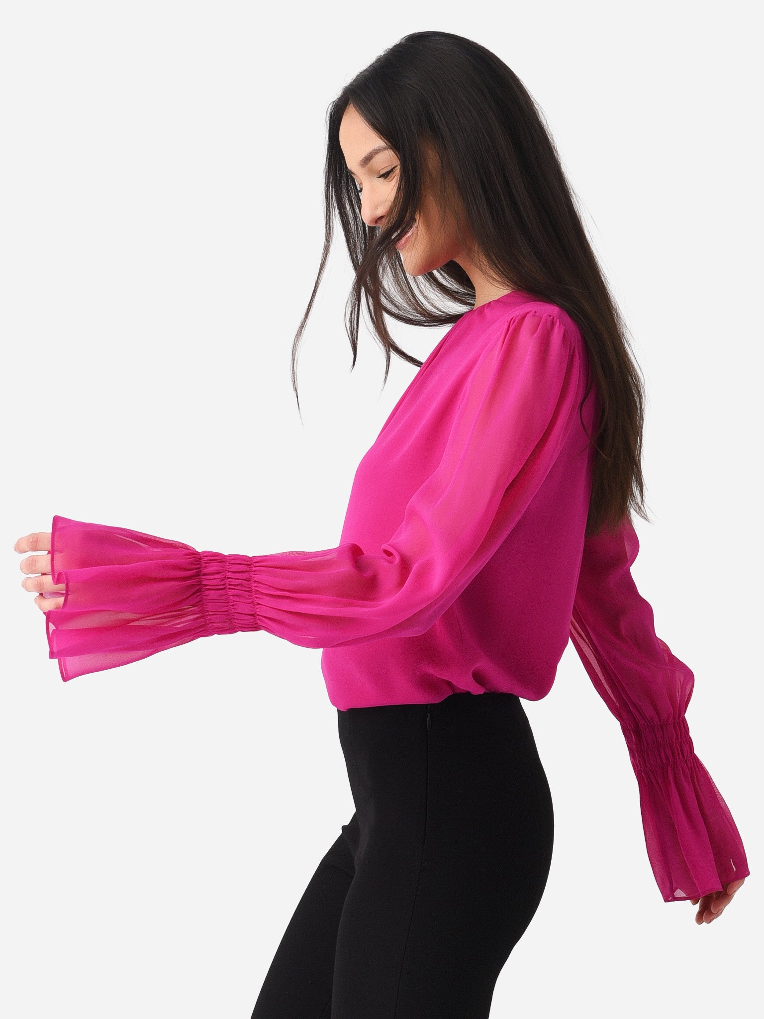 Frame Women's Shirred Cuff Blouse | $398.00 | Saint Bernard