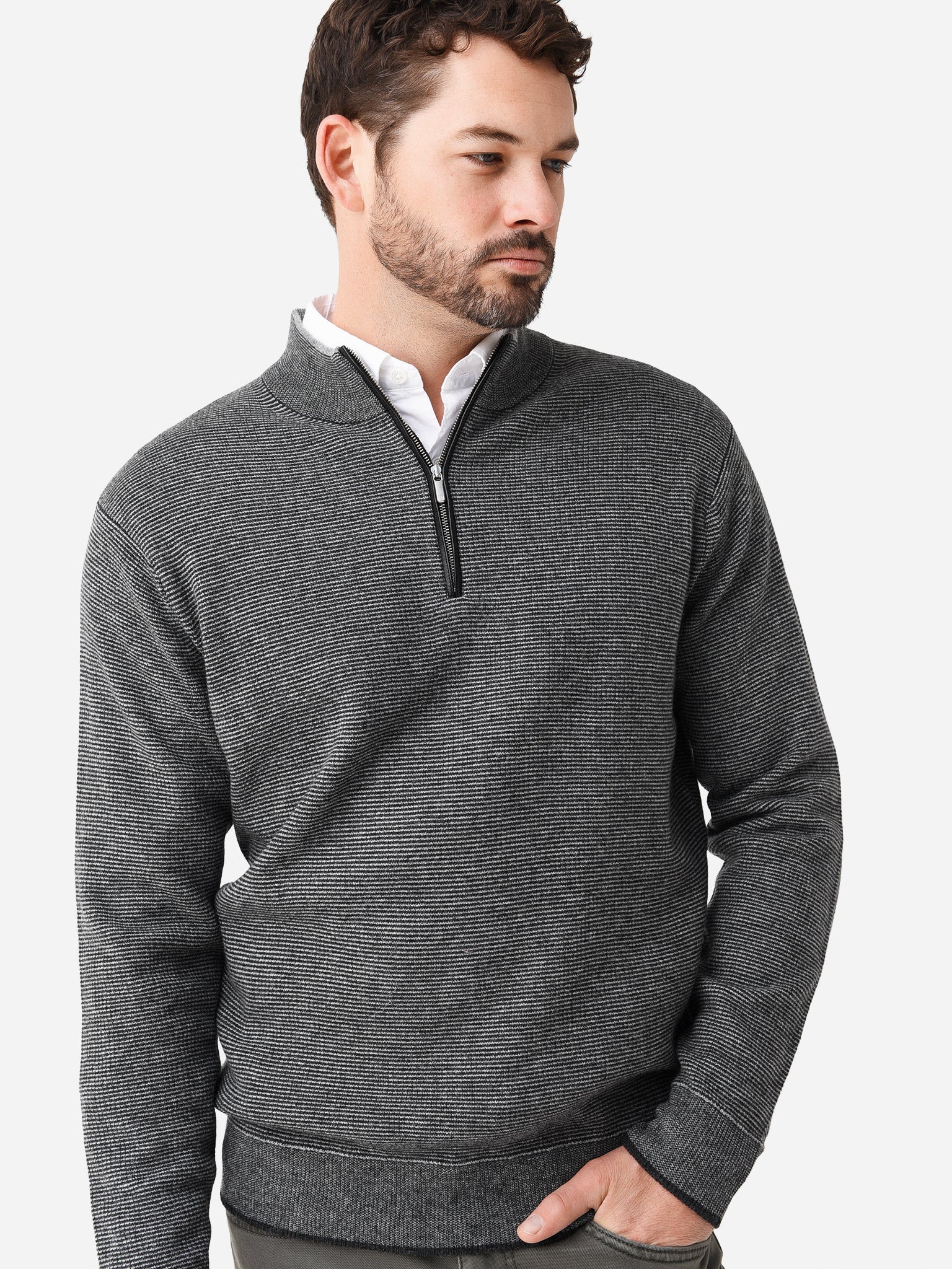 Peter Millar Crown Men's Mill Wool-Cashmere Quarter-Zip – saintbernard.com