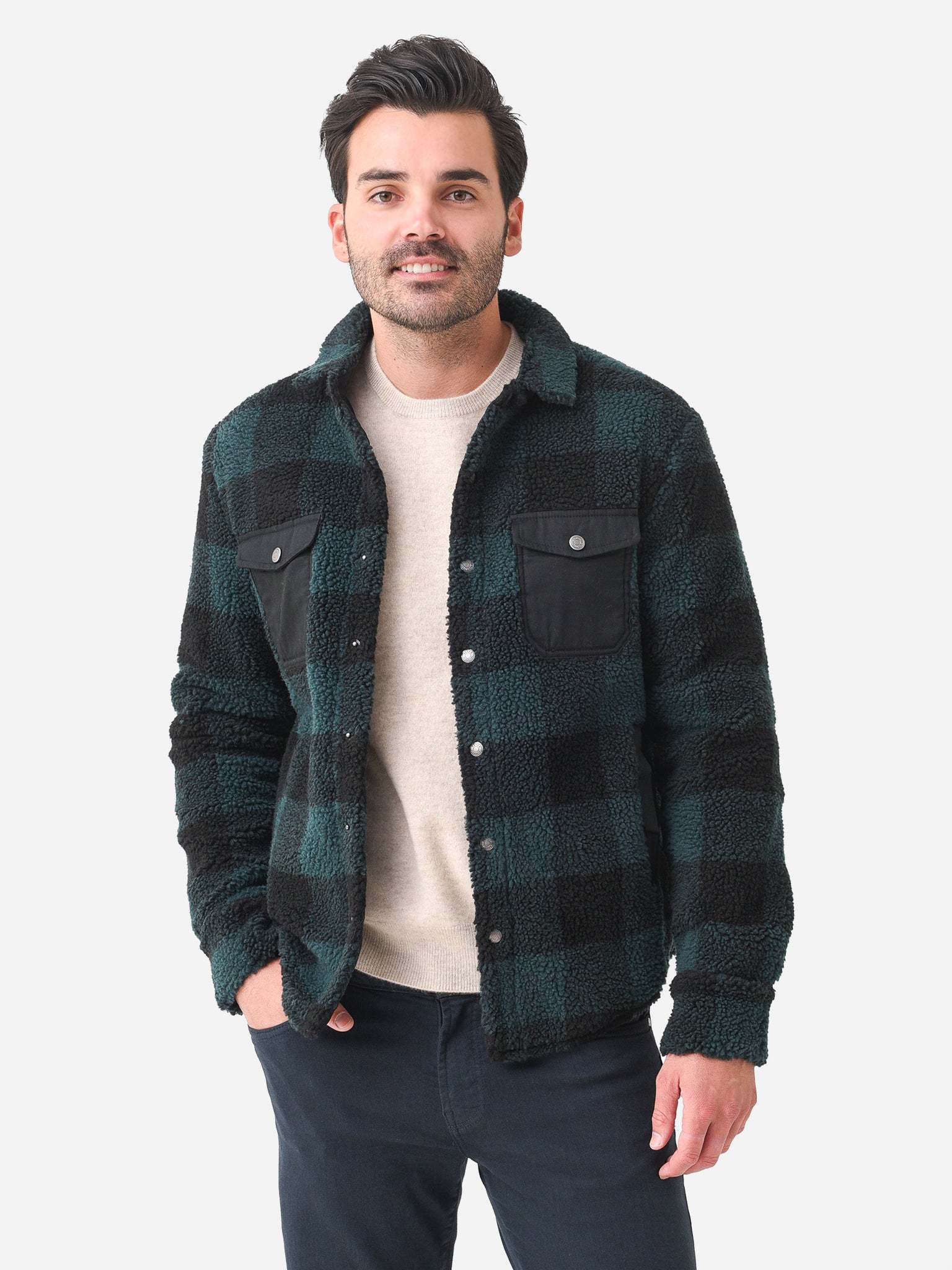 Peter Millar Crown Men's High Pile Sherpa Shirt Jacket#N# #N# #N ...