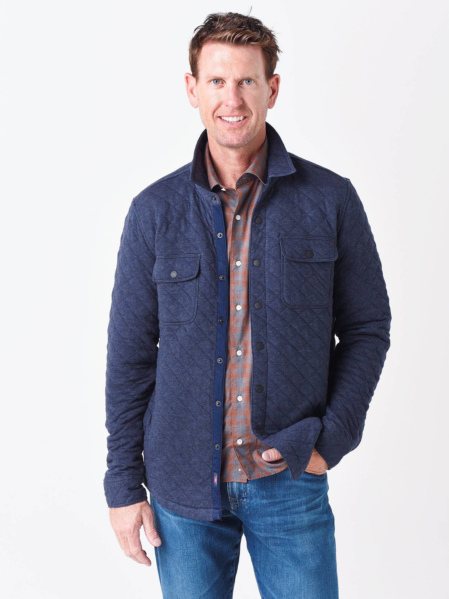 Faherty Brand Men's Epic Quilted Fleece Shirt Jacket – saintbernard.com