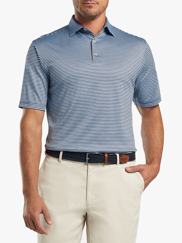 Peter Millar Crown Men’s Marley Stripe Knit Polo - Saint Bernard