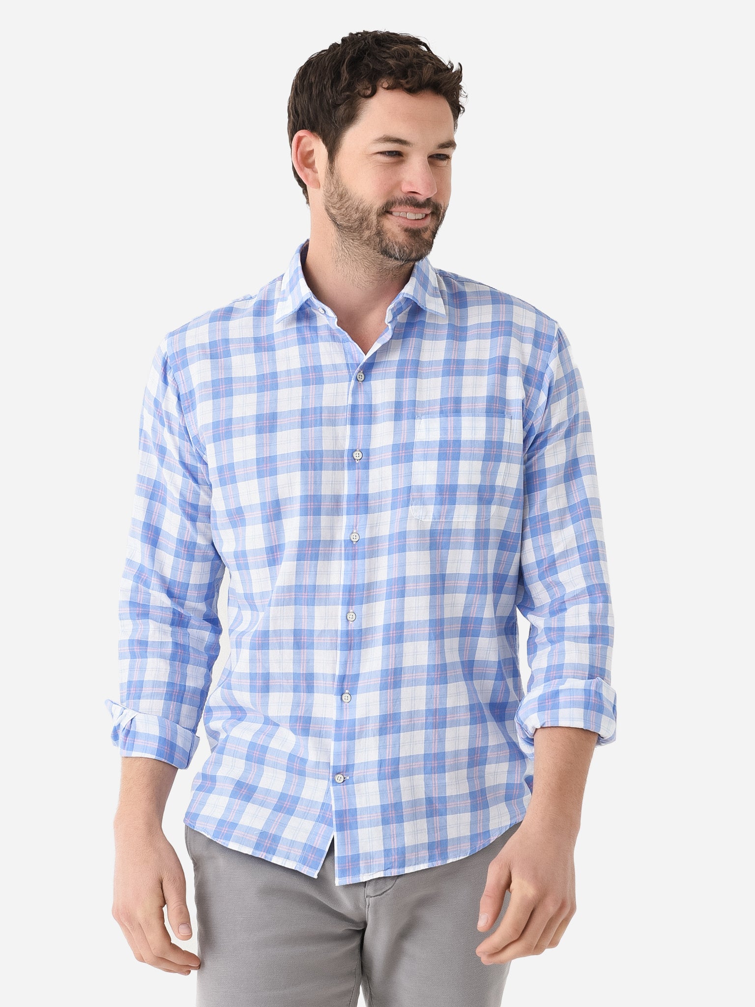 Peter Millar Crown Men's Menlo Cotton Sport Shirt | $160.00 | Saint Bernard