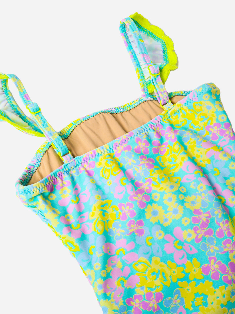 Shade Critters Girls' Smocked Ruffle Shoulder One-Piece Swimsuit ...