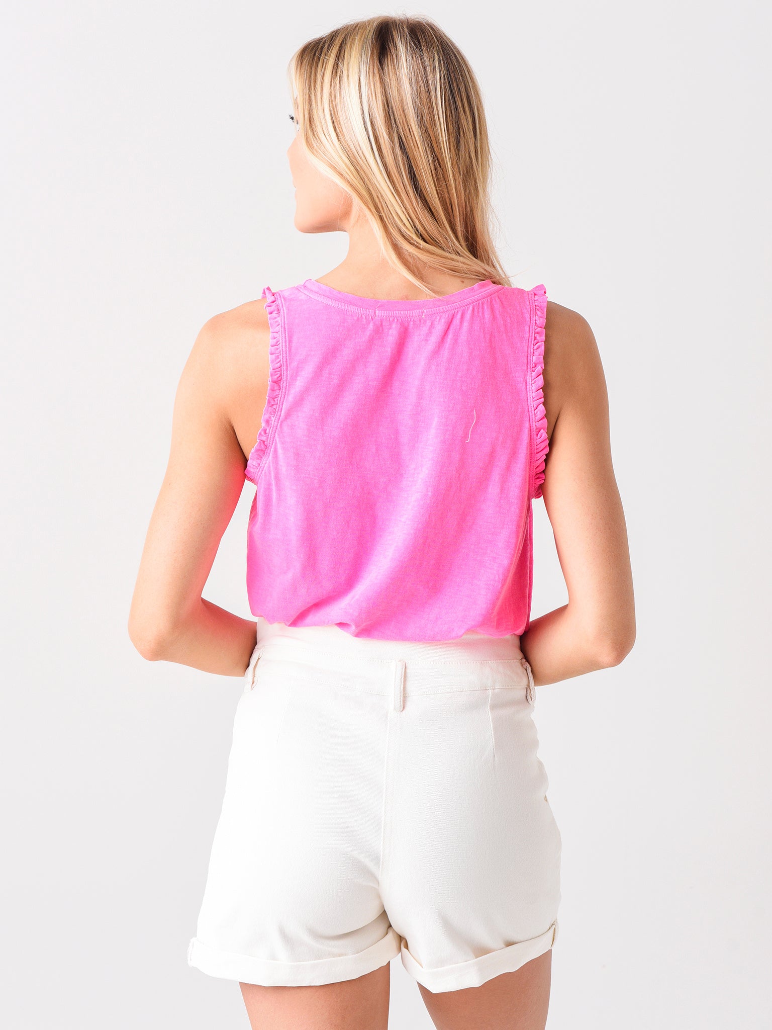 Sundry Women's Ruffle Trim Tank Top - Saint Bernard