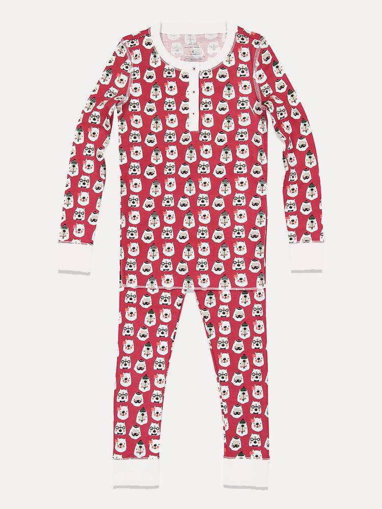 Roller Rabbit Kid's Bearry Holidays Pajamas - Saint Bernard
