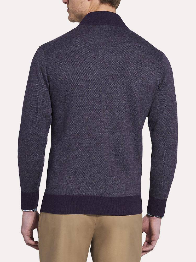 Peter Millar Birdseye Quarter-Zip with Covered Placket – saintbernard.com